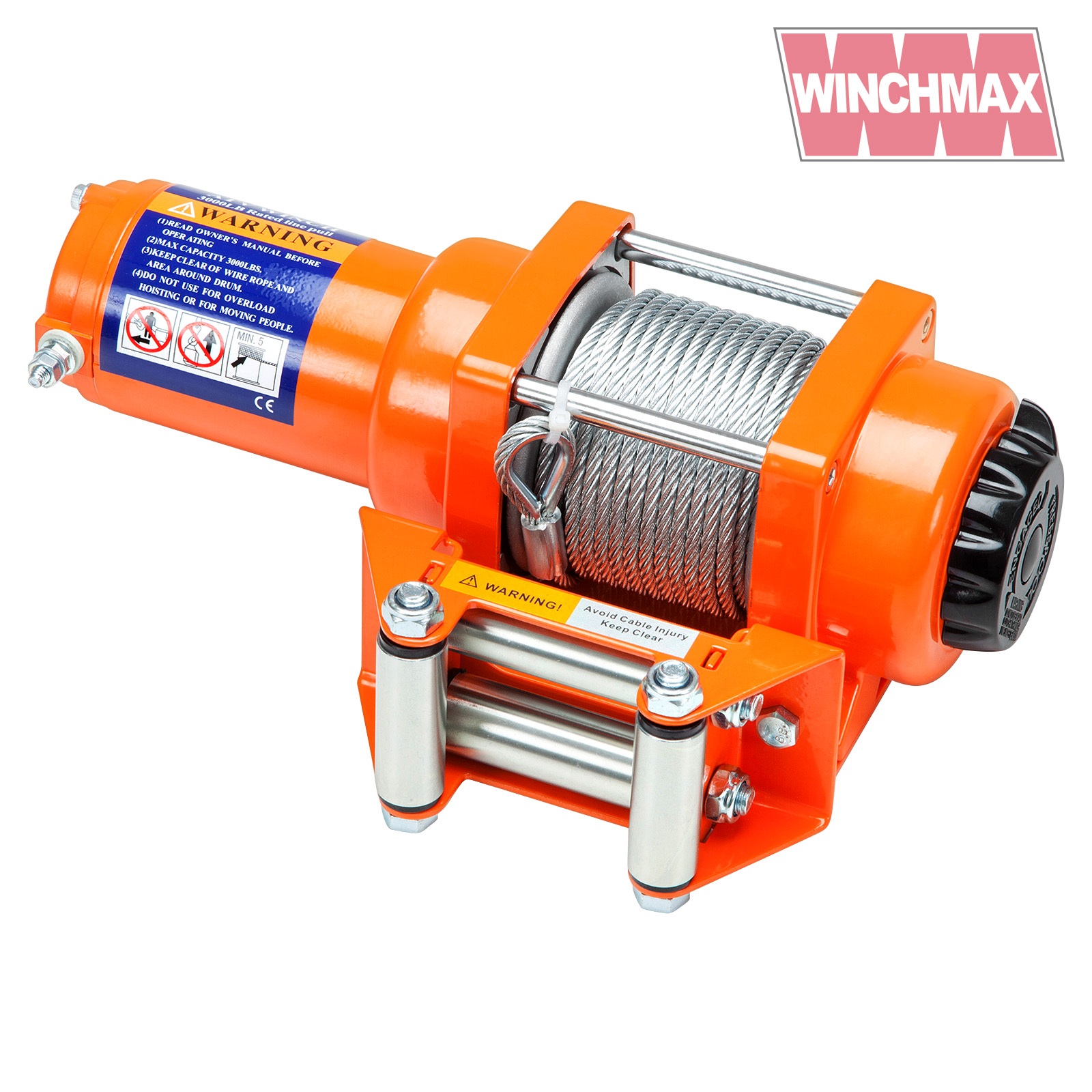 WINCHMAX Original Orange 12v Electric Winch 3,000lb. Wireless Remote