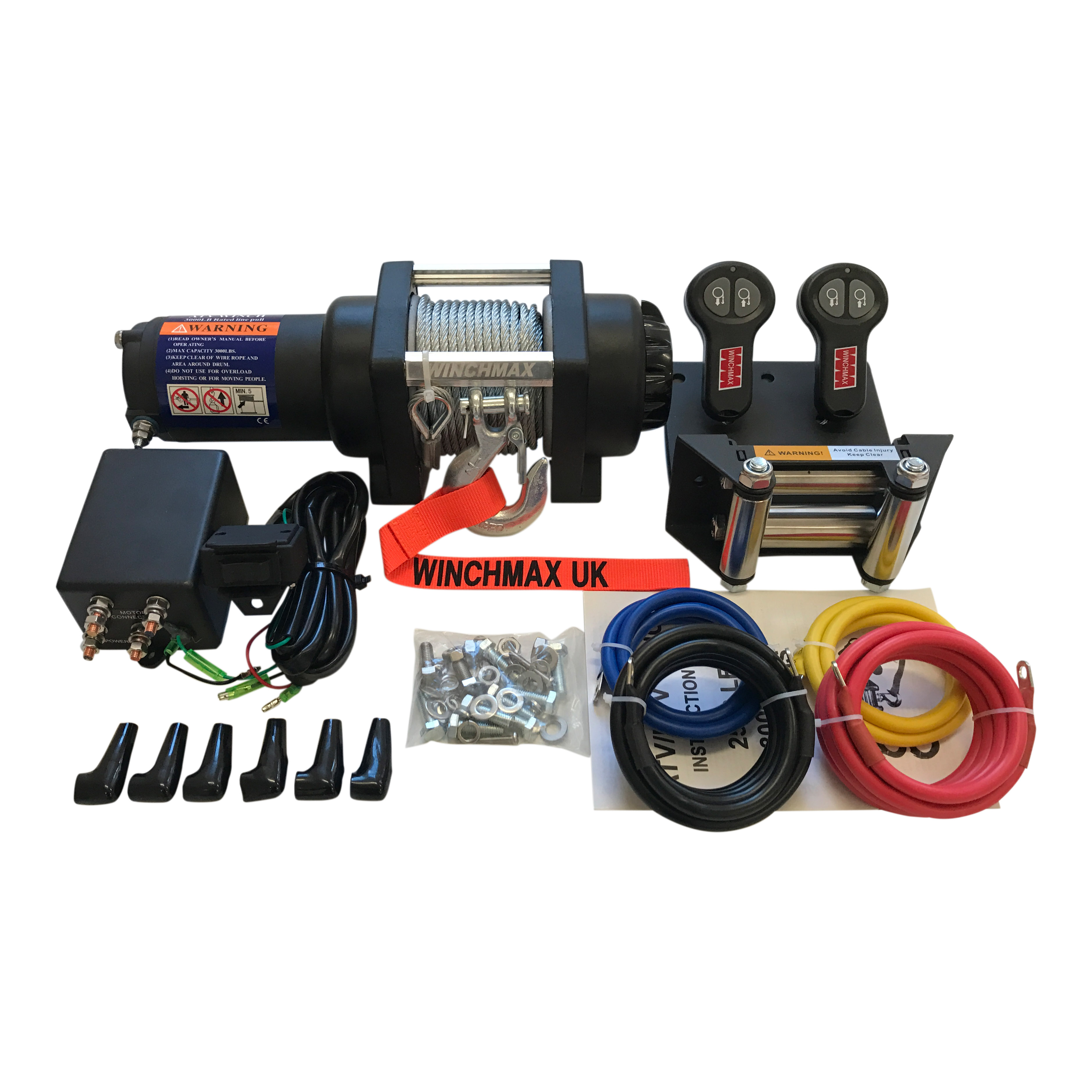 WINCH 12V MIL SPEC ATV BOAT TRAILER 3000 lb WINCHMAX - Stainless Steel ...