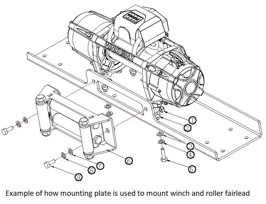 Winch Mounting plate for 13,000lb + 13,500lb Winches. Galvanized