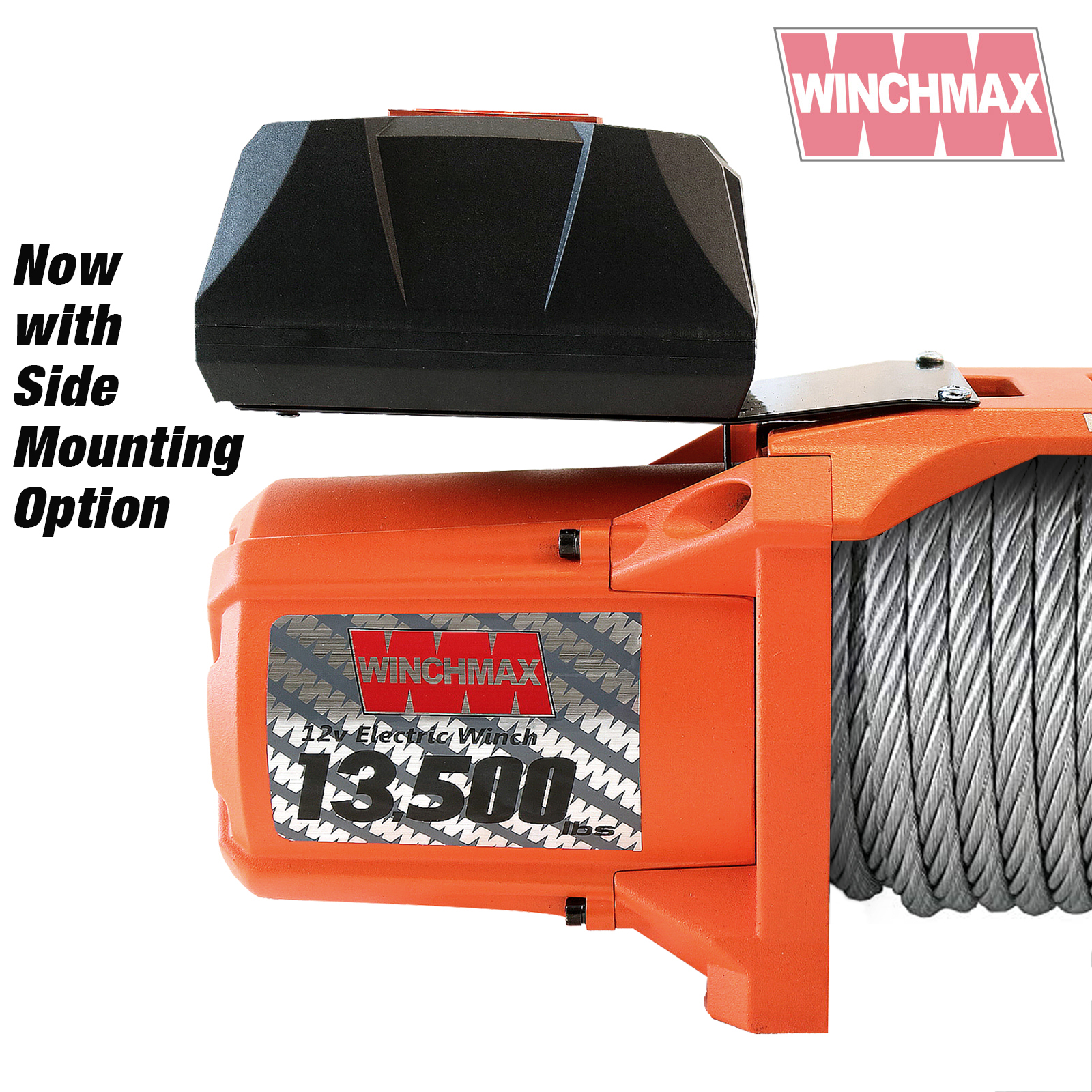 WINCHMAX SL Original Orange 12v Electric Winch 13,500lb. Wireless Remote.